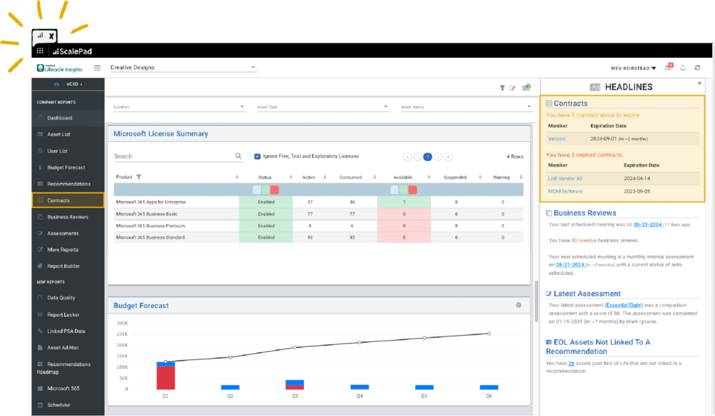 One and Done vCIO Reporting | Lifecycle Insights | ScalePad