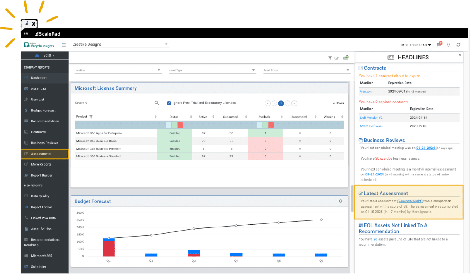 One and Done vCIO Reporting | Lifecycle Insights | ScalePad