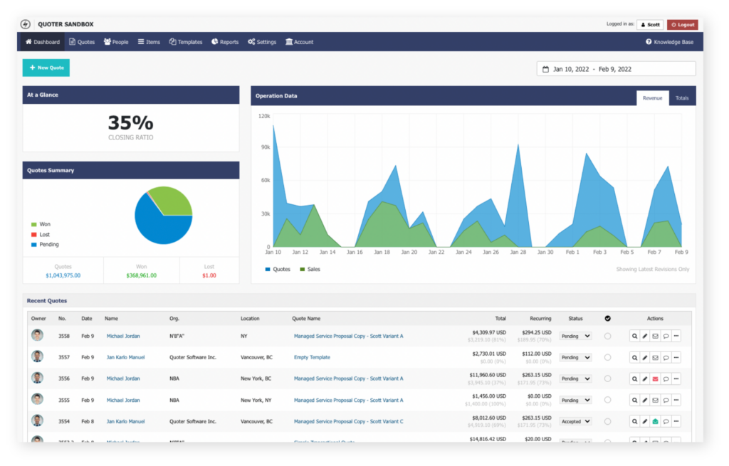 Quoting Software | Features for Managing Quotes | Quoter