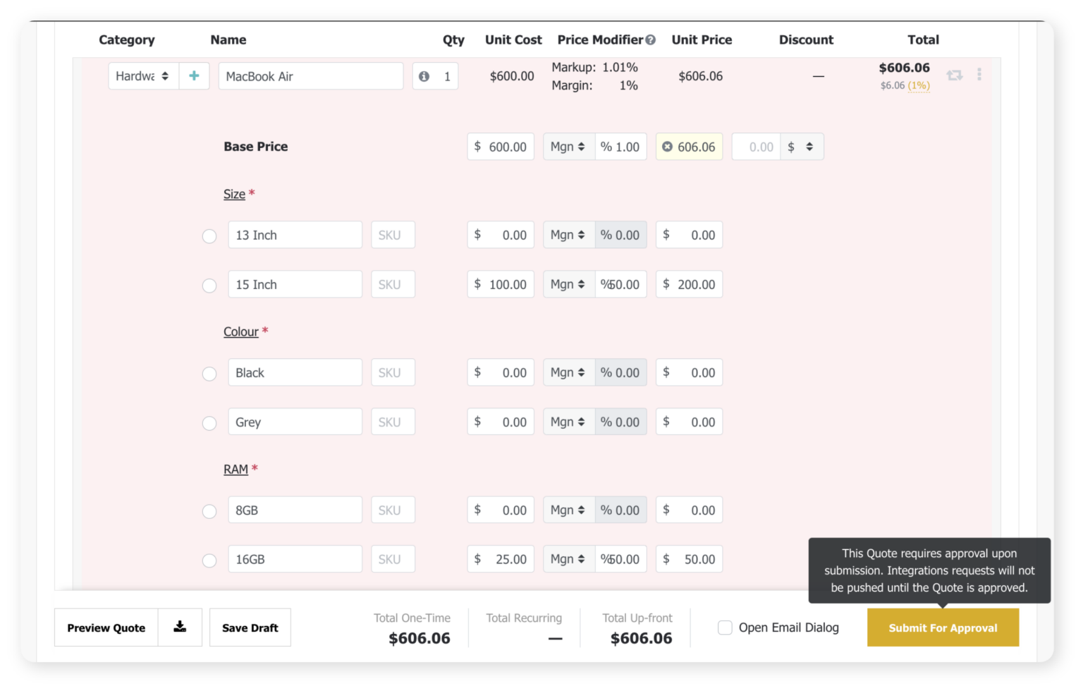 Quoting Software Features | Quoter
